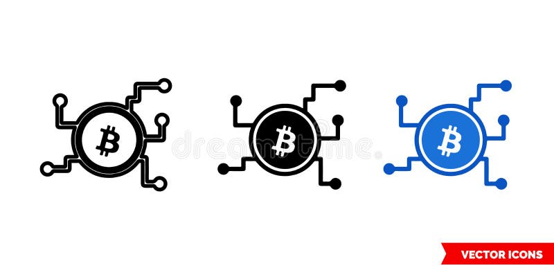 Crypto Icon of 3 Types Color, Black and White, Outline. Isolated Vector ...