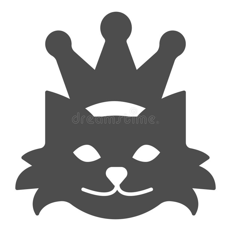 Crypto Kitty Queen Solid Icon, NFT Multiverse Concept. Vector Graphics ...