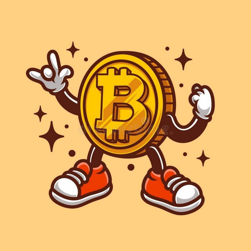 Crypto Meme Coin Retro Character Stock Illustration - Illustration of ...