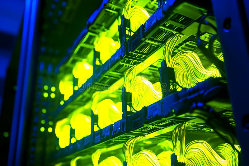 Crypto Mining Rigs in Server Rack Stock Illustration - Illustration of ...
