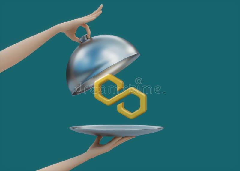 Crypto Polygon Matic Main Ouvert Couvercle Plat Plat 3d Illustration ...