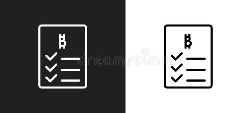 Crypto Records Outline Icon in White and Black Colors. Crypto Records ...