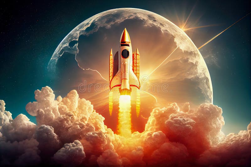 Crypto Shuttle Flying To the Moon. Bitcoin Growth Concept Stock ... Crypto Shuttle Flying To the Moon. Bitcoin Growth Concept Stock ...