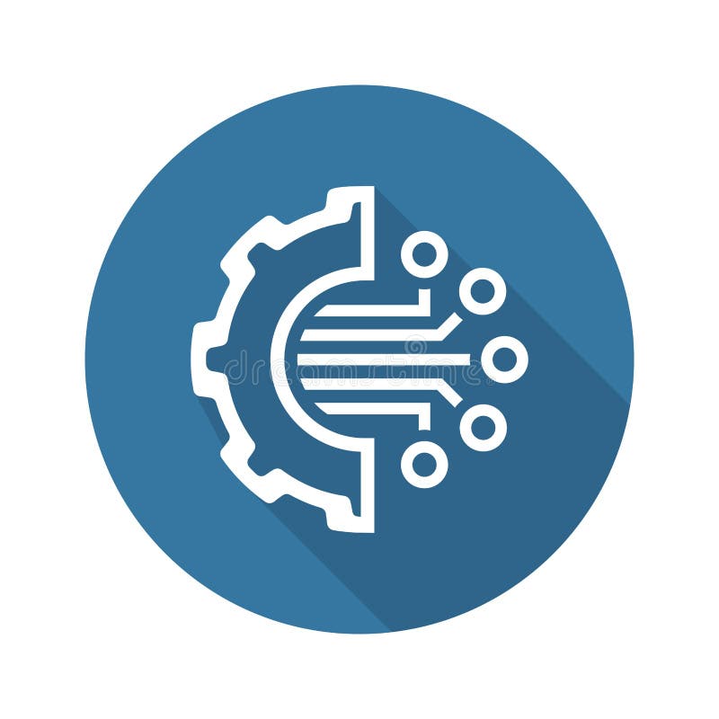 Technology Icon. Gear and Electronic. Digital Factory Symbol Stock ...