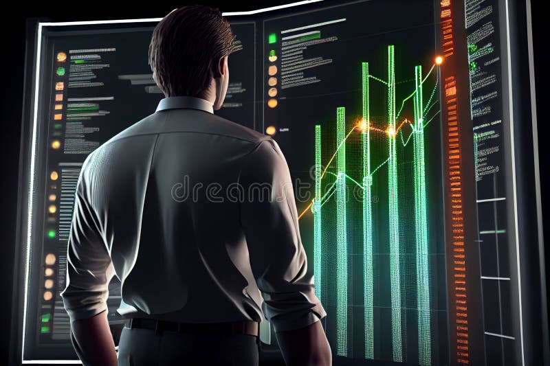 Crypto Trader Analyzes Market Charts Illustration Generative AI Stock ...