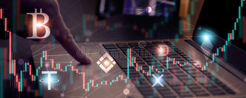 Crypto trading banner editorial stock image. Image of server - 248766654