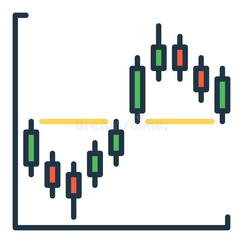 Crypto Trading Candlestick Chart Formation Vector Colored Icon or ...