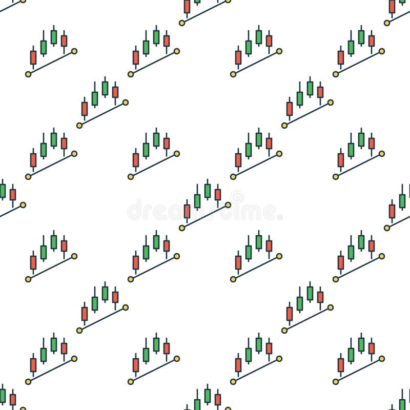 Crypto Trading Formation with Candlestick Charts Vector Colored ...