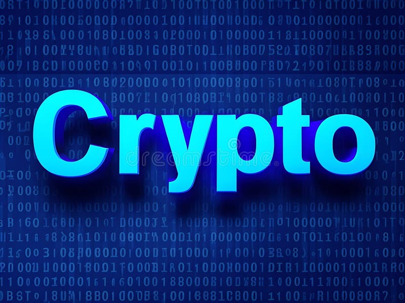 Crypto Word on a Binary Code Background Stock Image - Image of font ...