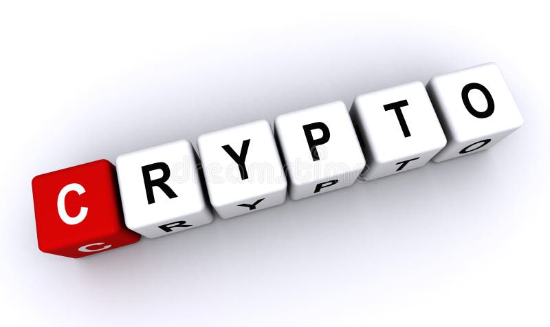 Crypto word block on white stock illustration. Illustration of trading ...