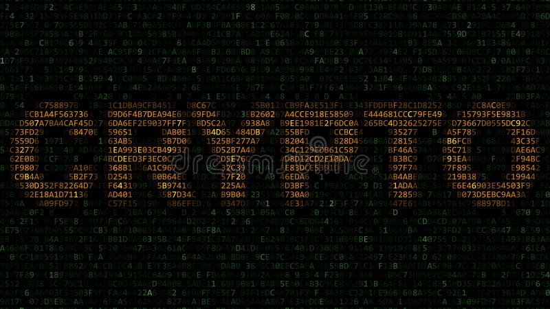 CRYPTO Word Made of Hexadecimal Symbols on Computer Screen. 3D ...