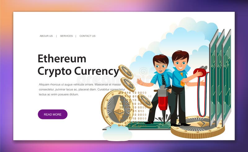 Cryptocoin Mining Ethereum Poster Editorial Stock Image - Illustration ...