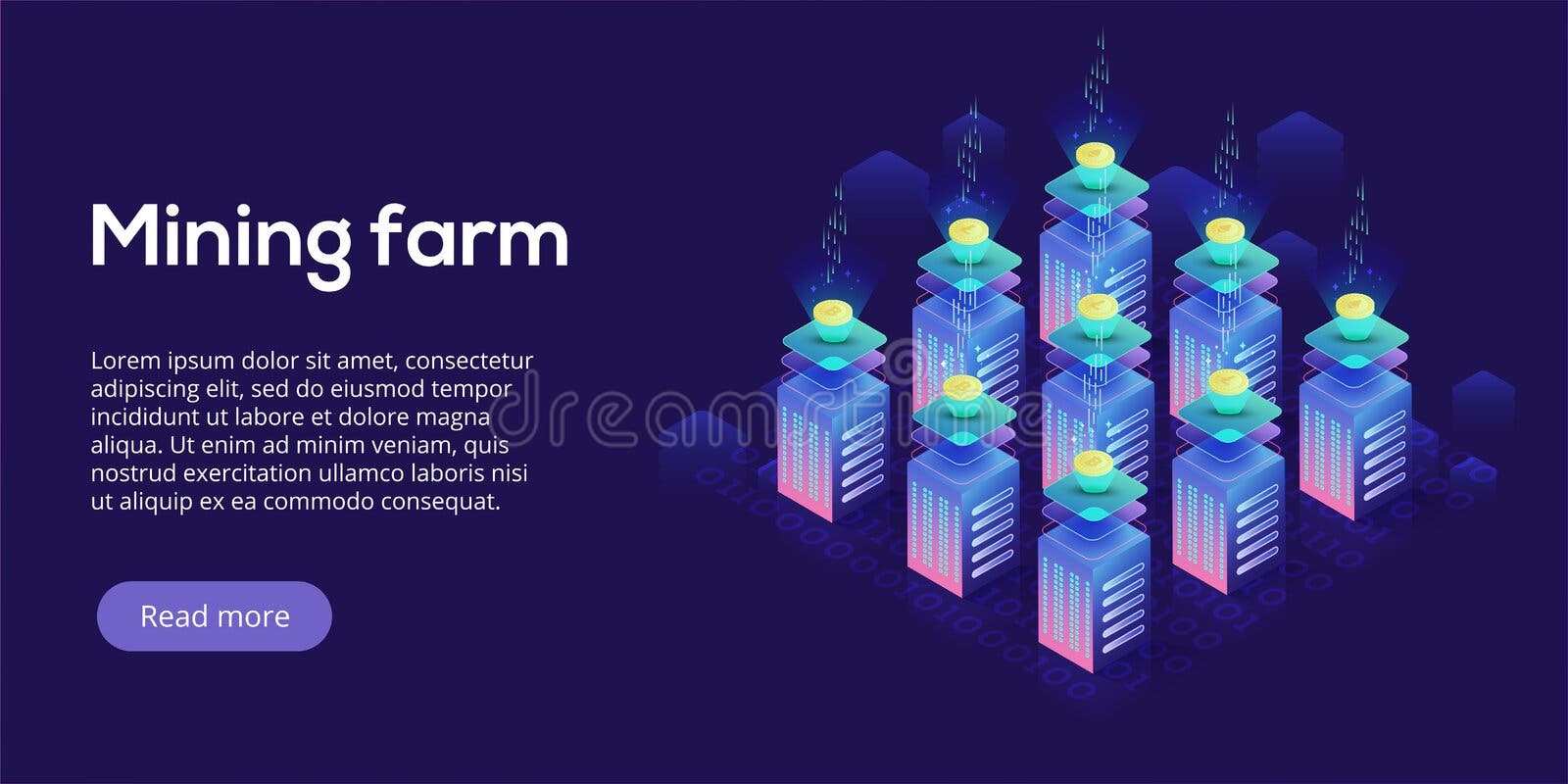 Mining Farm from Graphics Cards GPU Standing in a Row Isolated on White ...