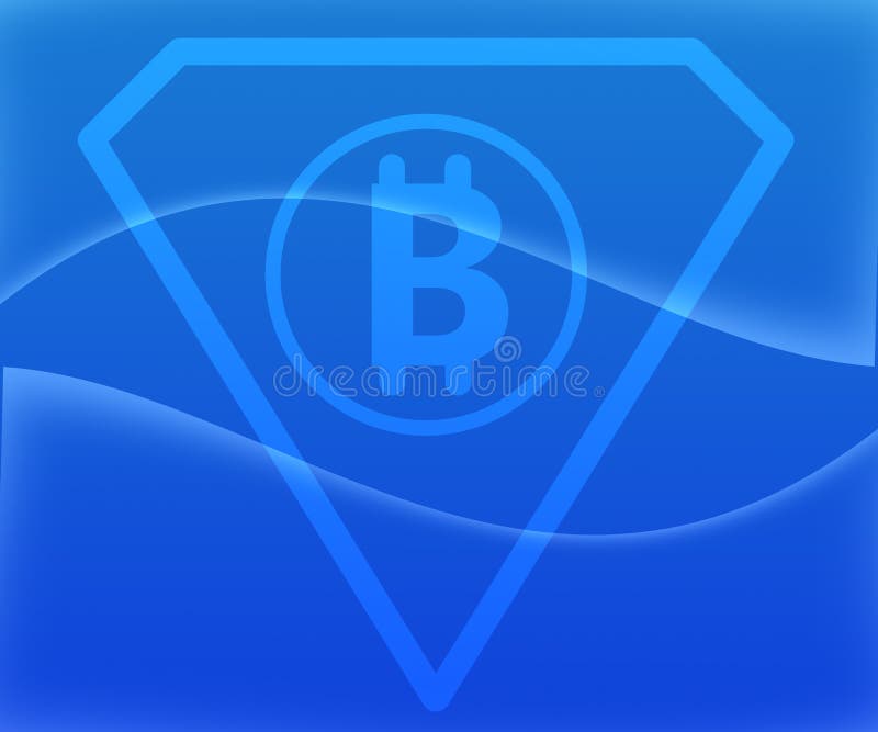 Cryptocurrency Bitcoin Logo on Blue Gradient Background Stock ...
