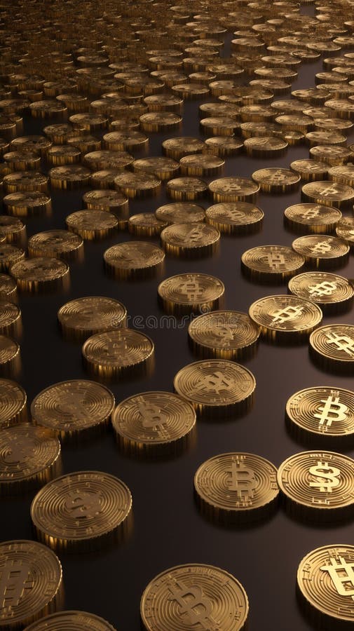 Cryptocurrency Bitcoin Symbols Stock Illustration - Illustration of ...