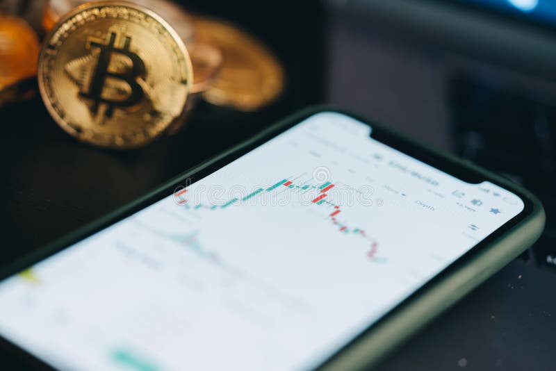 Cryptocurrency Bull Market. Bitcoin Chart Editorial Photography - Image ...