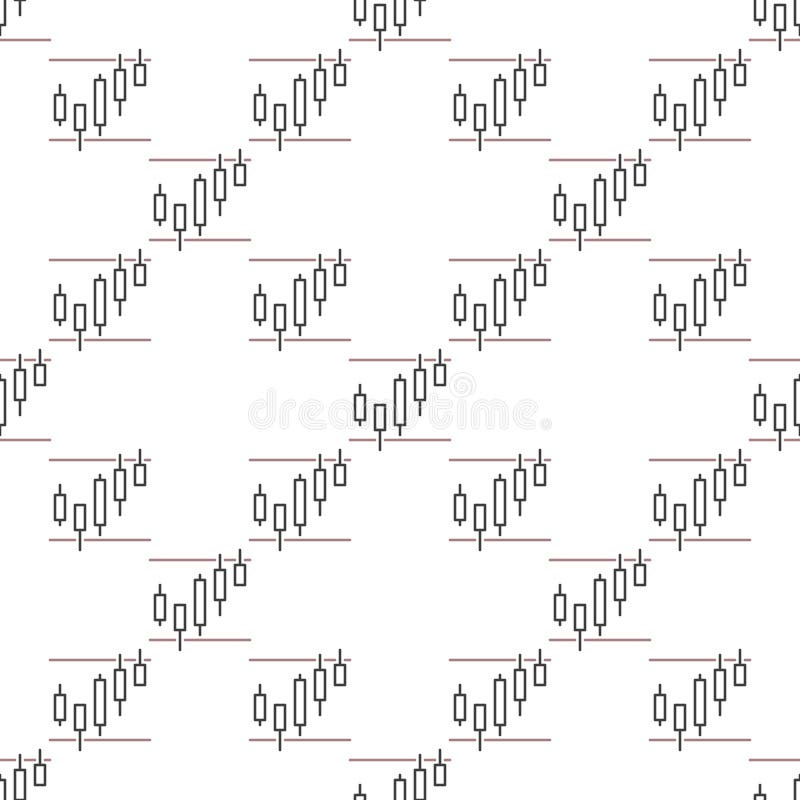 Cryptocurrency Candlestick Charts Vector Technical Analysis Seamless ...