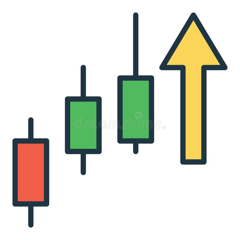 Cryptocurrency Candlestick Up Trend Vector Colored Icon or Design ...