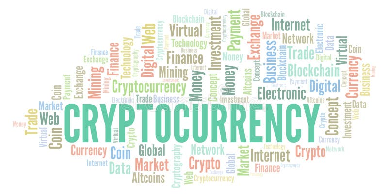 Cryptocurrency Cryptocurrency Coin Word Cloud Stock Illustration ...