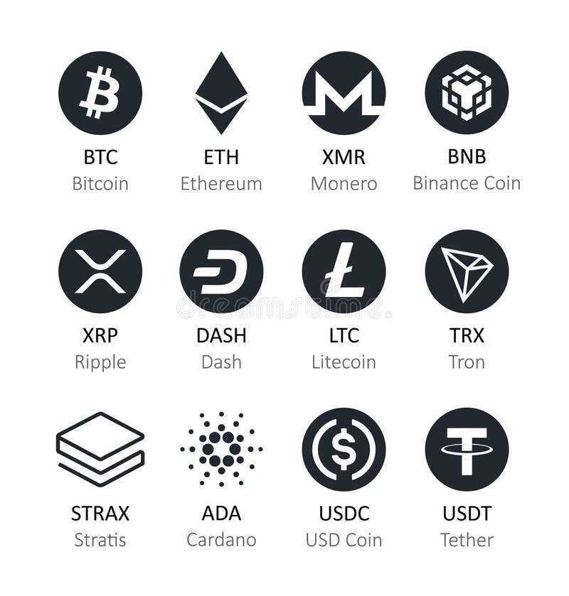 Main Cryptocurrency Coins Set Stock Illustrations – 11 Main ...