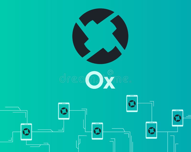 Cryptocurrency 0X Connected Style Background Editorial Photography ...
