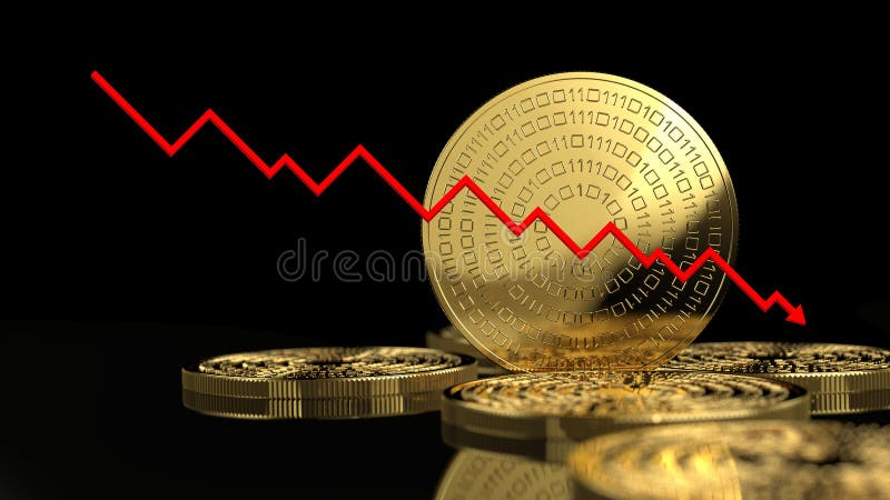 Cryptocurrency Crash. Red Graph. Price Going Down. Collapse Stock ...
