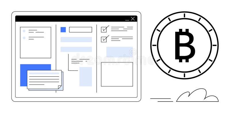 Cryptocurrency Dashboard Interface with Bitcoin Symbol Representing ...