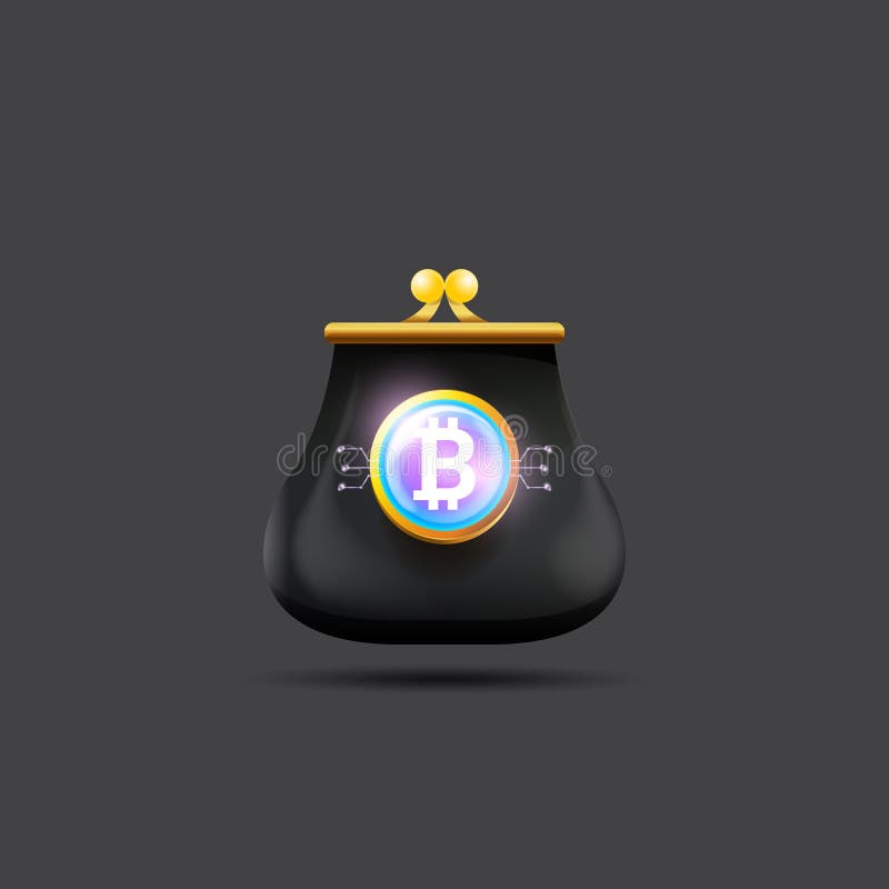 Cryptocurrency Digital Wallet Concept Illustration with Wallet Isolated ...