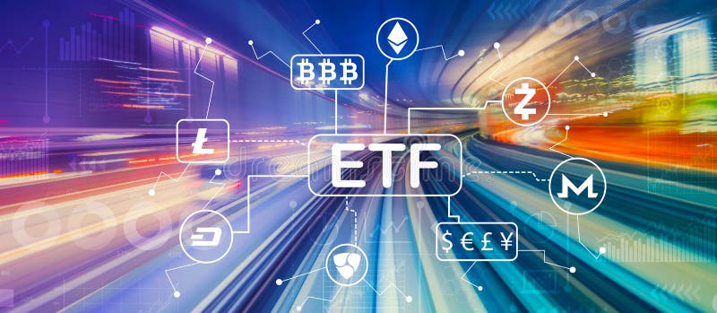 Cryptocurrency ETF Theme with High Speed Motion Blur Stock Image ...