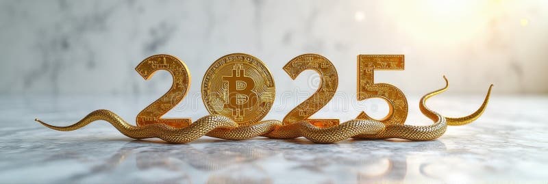 Cryptocurrency and Future Trends for 2025 Concept with Bitcoin Symbol ...