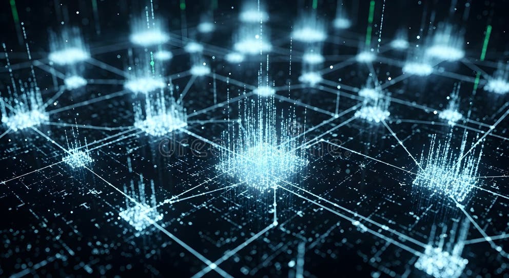 Cryptocurrency Futuristic Glowing Digital Ledger Visualization 1 ...