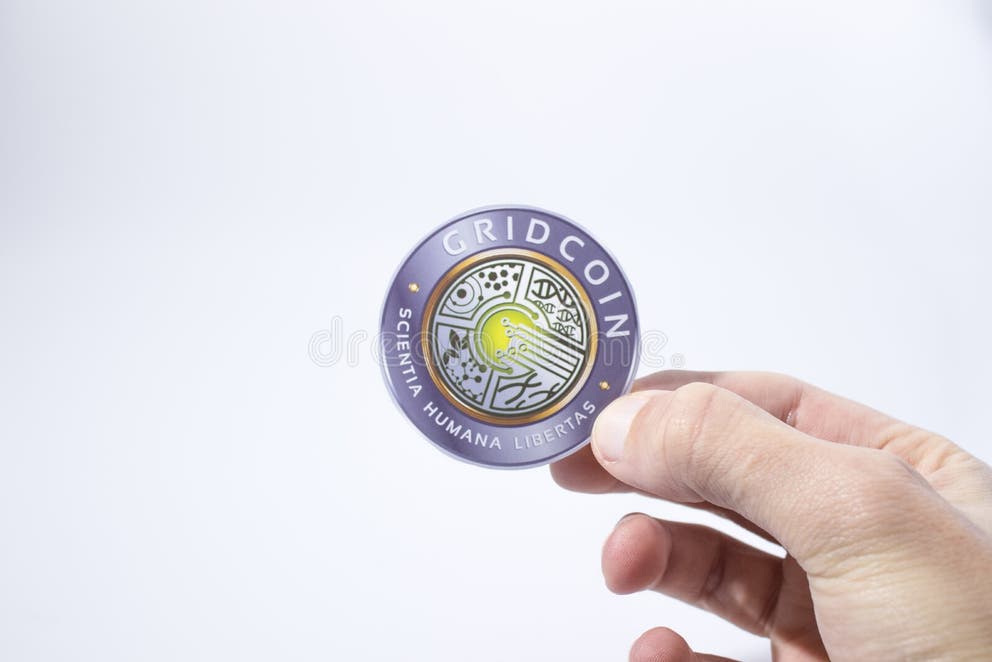 Cryptocurrency Hand is Holding a Gridcoin Composition Stock Photo ...