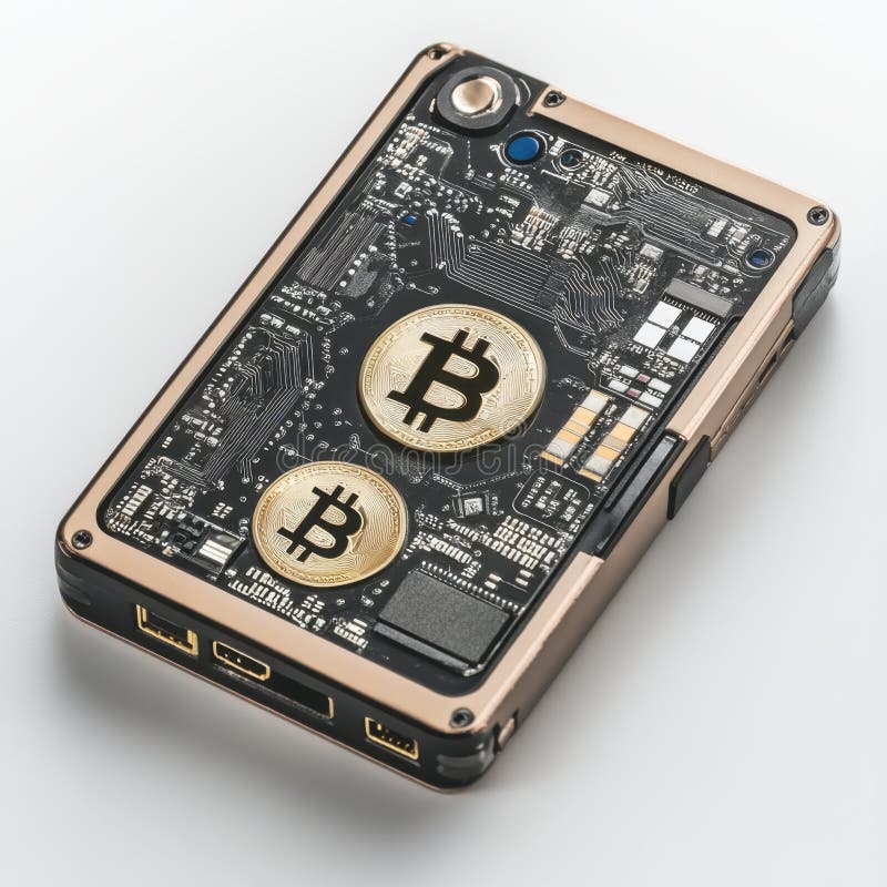 Cryptocurrency Hardware Wallet Isolated on White Background Stock ...