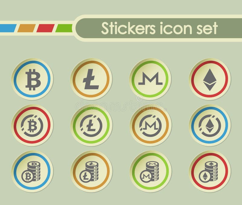 Cryptocurrency icon set stock vector. Illustration of encrypted - 240541630