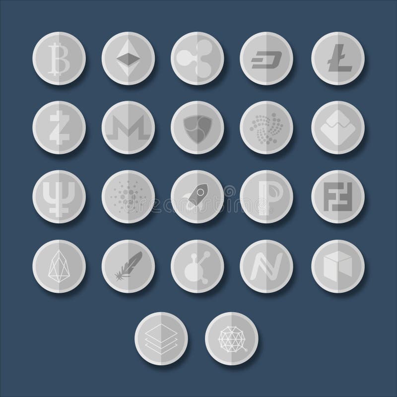 Cryptocurrency icons 30 stock vector. Illustration of figure - 73058427