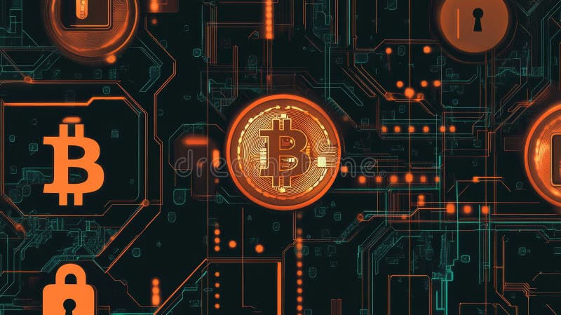 Cryptocurrency Infographic Featuring Bitcoin and Security Elements ...