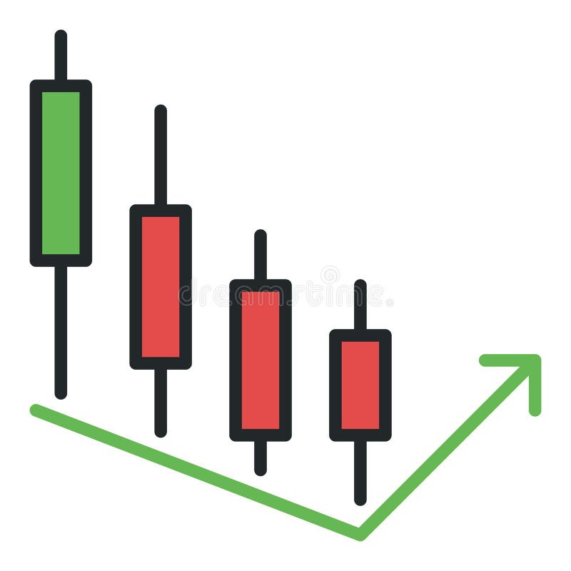 Cryptocurrency Market Trading Vector Candlestick Chart Colored Icon or ...