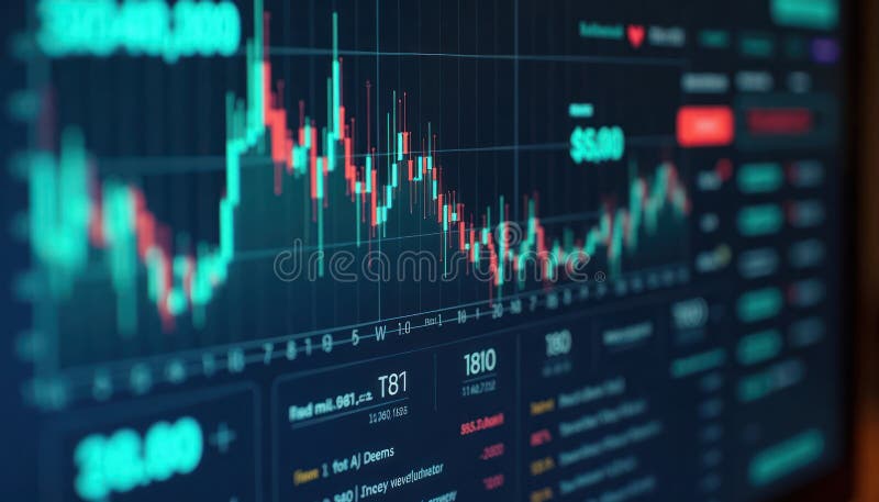 Cryptocurrency Market Trends Displayed on Computer Screen. Chart Shows ...