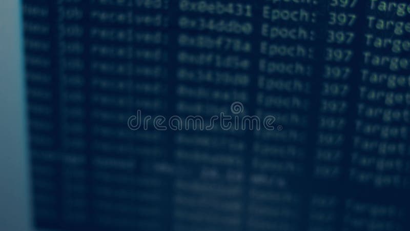 Contour Effect Of Cryptocurrency Mining On A Computer Screen The Algorithm Of The Computer