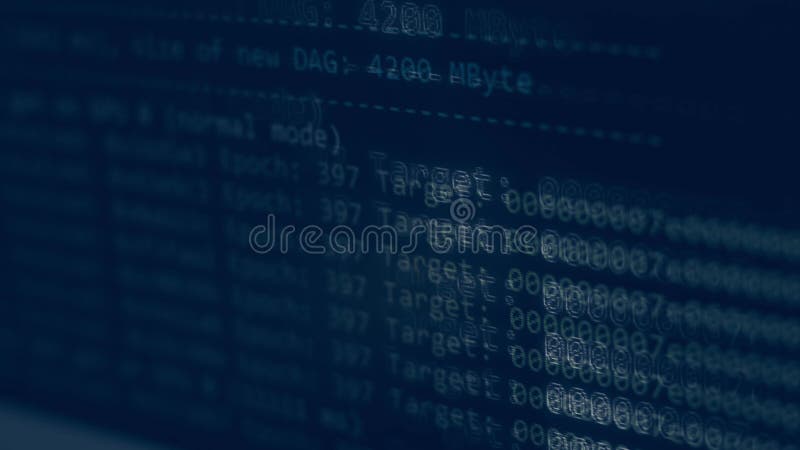 Contour Effect Of Cryptocurrency Mining On A Computer Screen The Algorithm Of The Computer