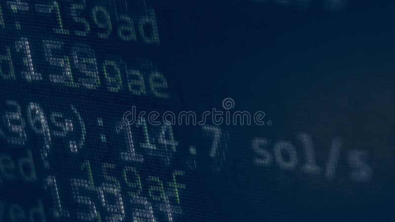 Contour Effect of Cryptocurrency Mining on a Computer Screen. the Algorithm of the Computer ...