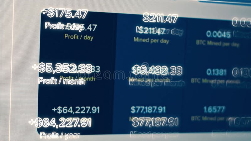 Contour Effect Of Cryptocurrency Mining On A Computer Screen The Algorithm Of The Computer