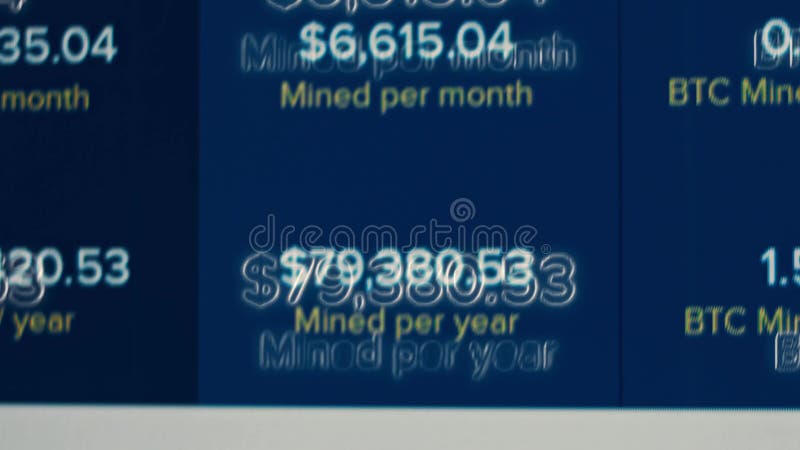 Contour Effect Of Cryptocurrency Mining On A Computer Screen The Algorithm Of The Computer