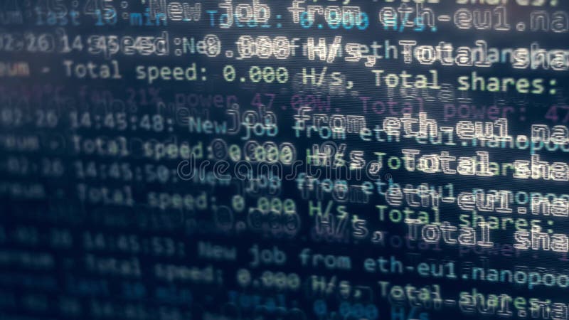 Contour Effect of Cryptocurrency Mining on a Computer Screen. the ...