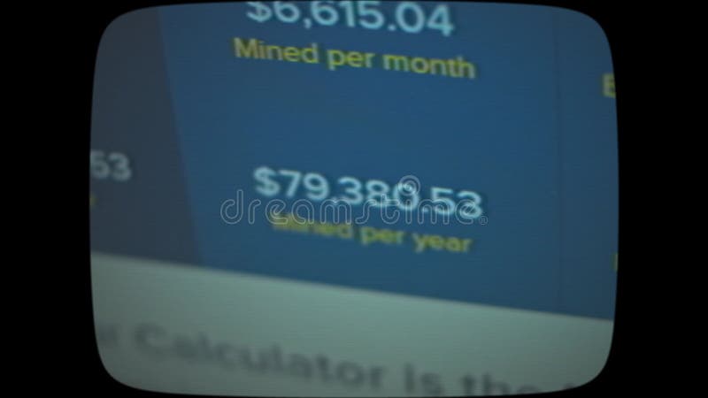 1960s Color Tv Format of Cryptocurrency Mining on a Computer Screen ...