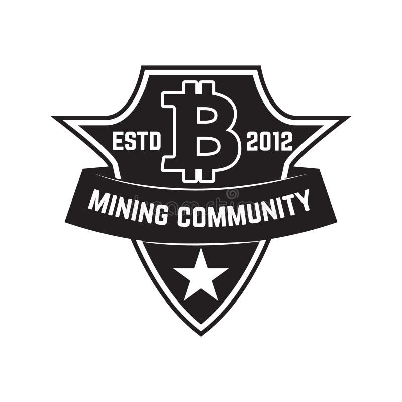 Cryptocurrency Mining Emblem Isolated on White Background. Design ...