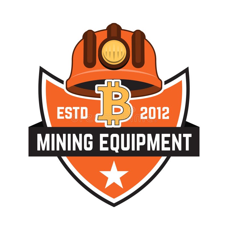 Cryptocurrency Mining Emblem Isolated on White Background. Design ...