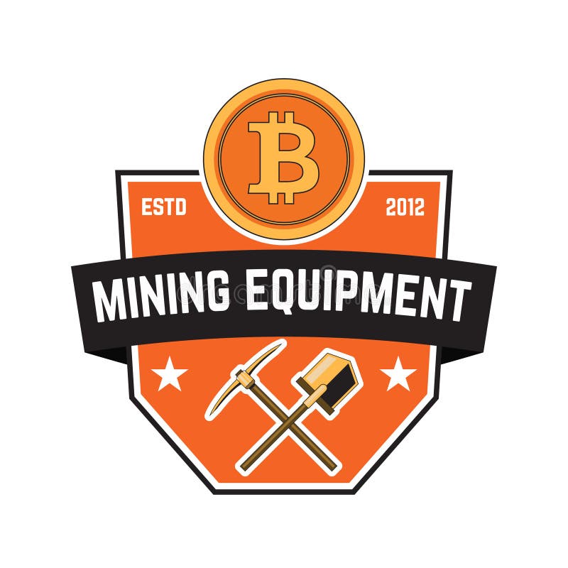 Cryptocurrency Mining Emblem Isolated on White Background. Design ...
