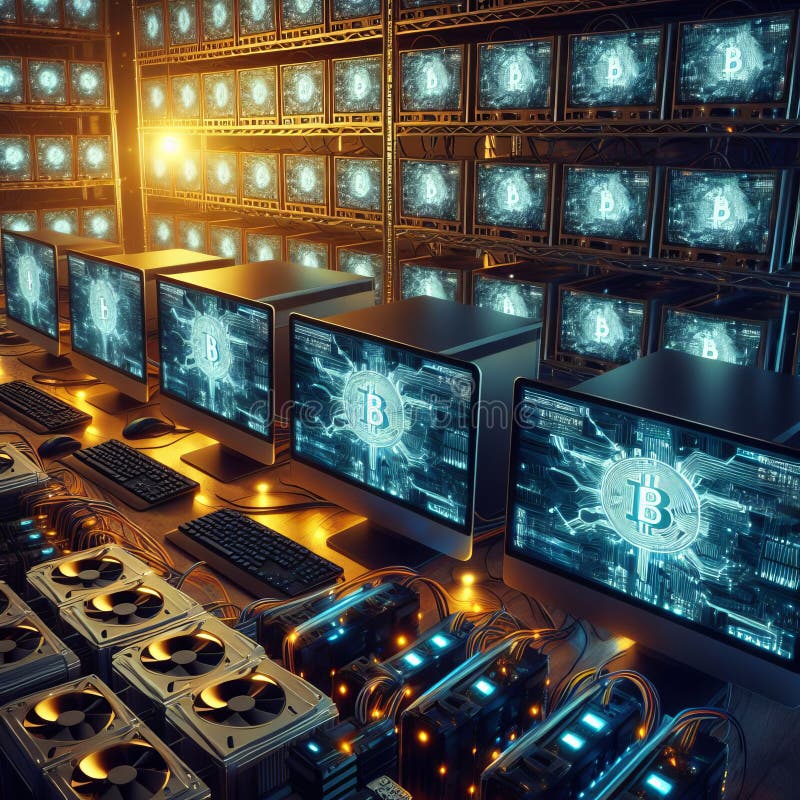Cryptocurrency Mining Farm Setup Stock Image - Image of tech, hardware ...