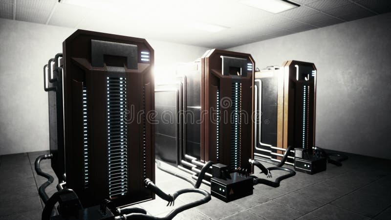 Cryptocurrency Mining Farm Using Computer Graphic Cards Stock ...